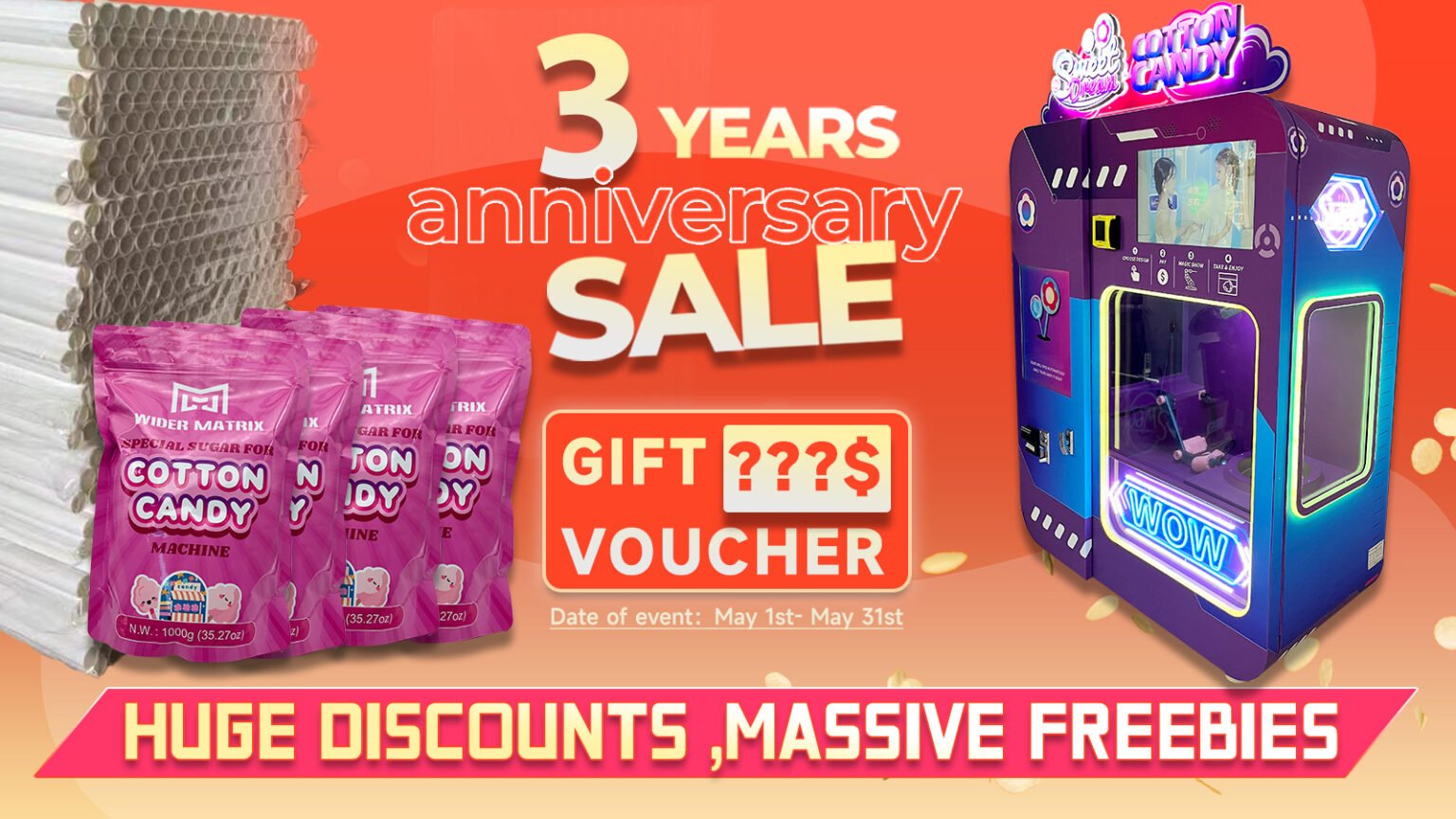 Automatic Cotton Candy Vending Machine Mini – Wider Matrix – Automatic ...