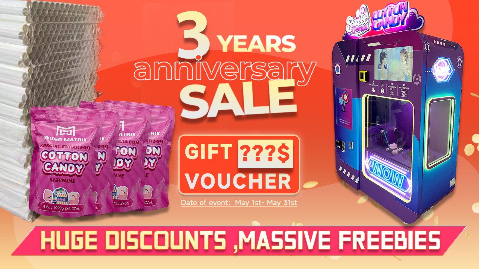 Wider Matrix – Automatic Cotton Candy Vending Machine – Blue Ocean ...